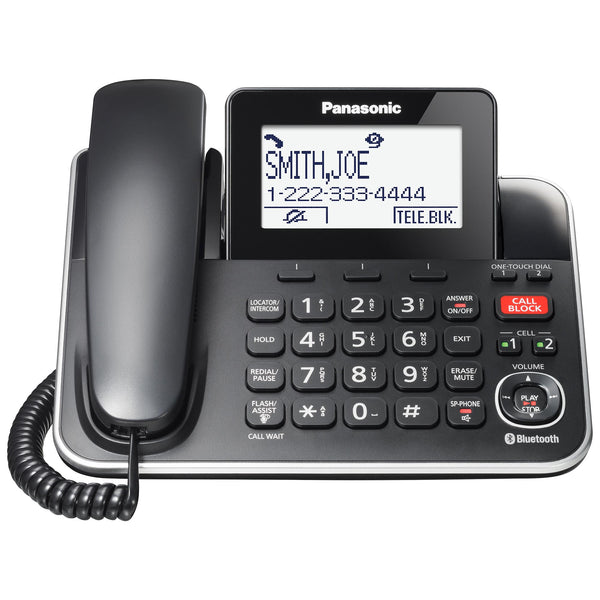 Panasonic Corded Phone System with 2 Cordless Handsets, Digital Answering Machine - KX-TGF882B