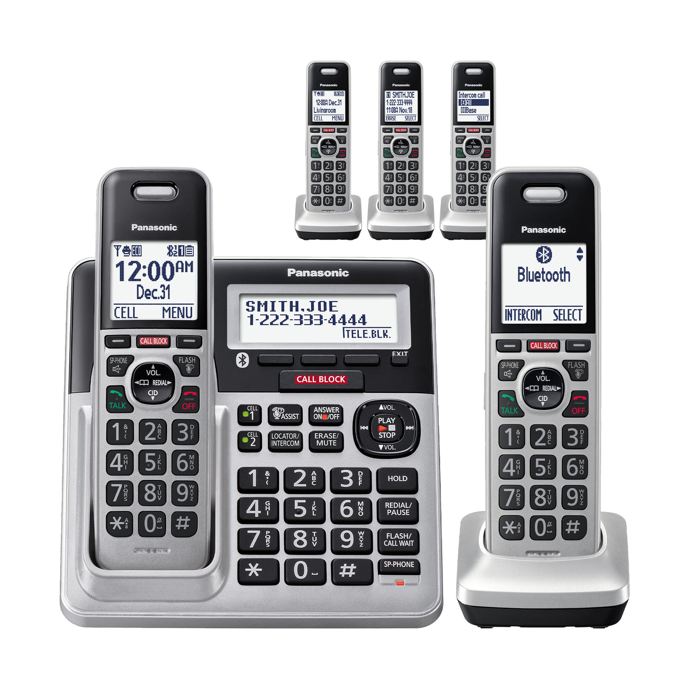 Panasonic Link2Cell Cordless Phone System with Digital Answering Machine, KX-TGF97x Series