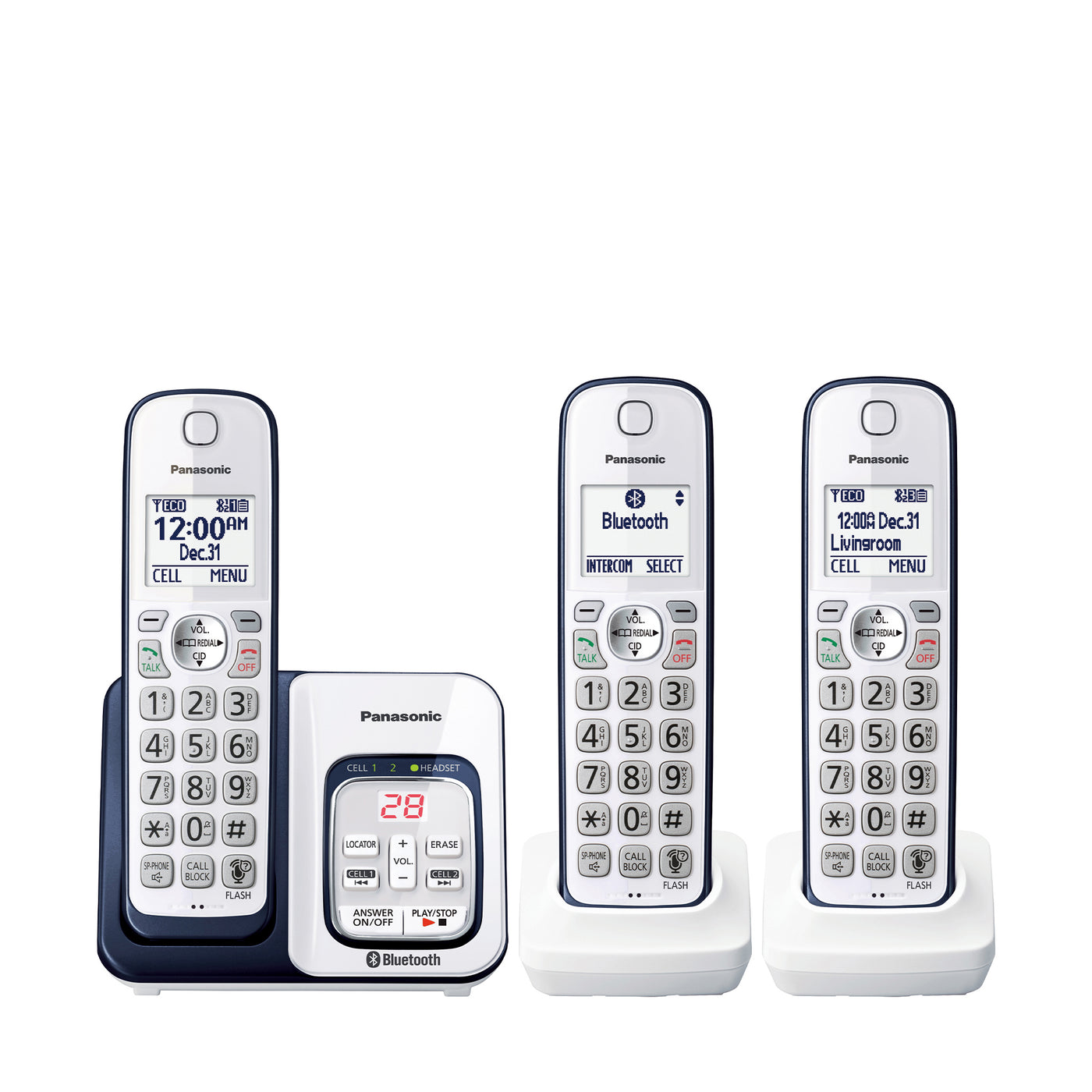 Panasonic Link2Cell Cordless Phone System with Digital Answering Machine, KX-TGD56x Series