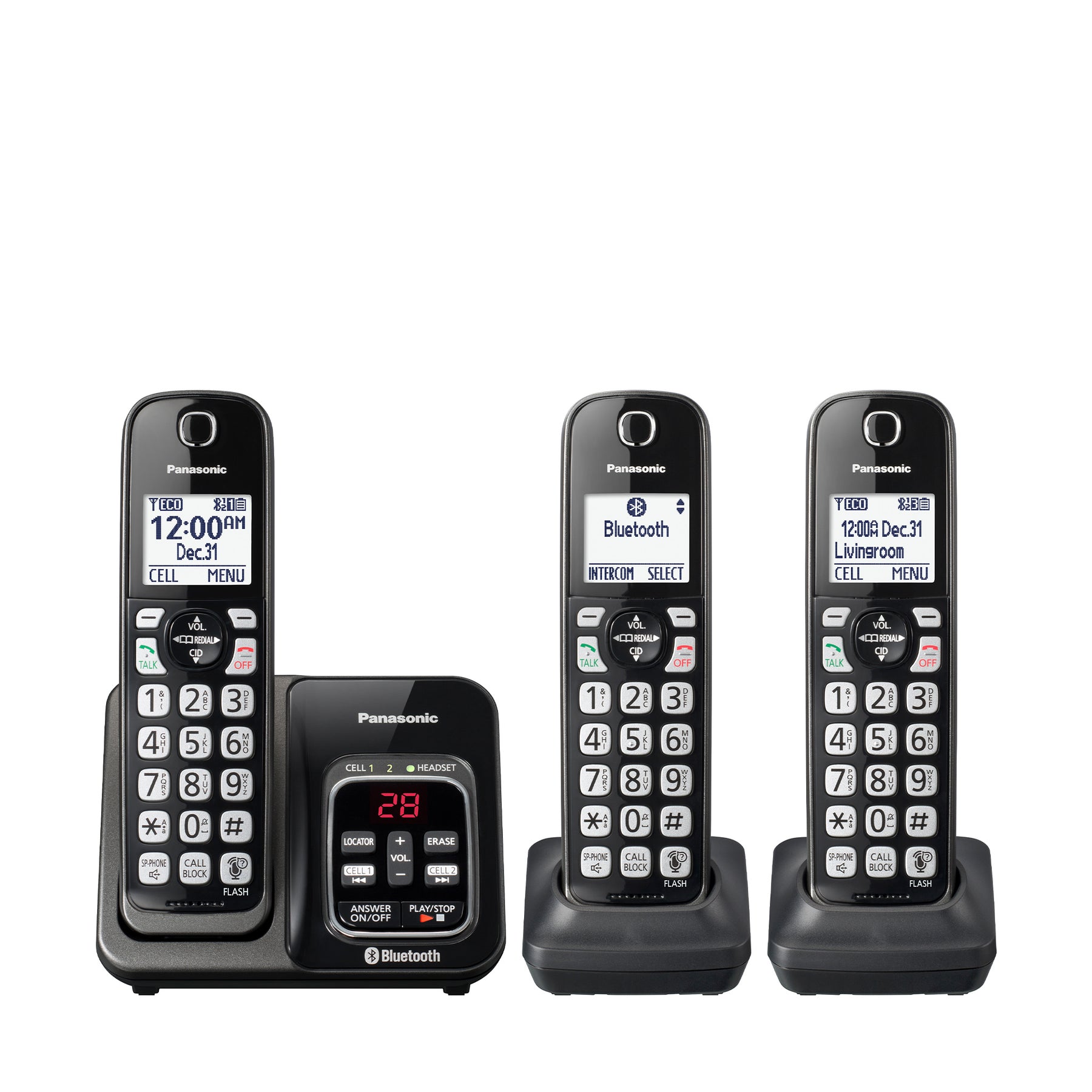 Panasonic Link2Cell Cordless Phone System with Digital Answering Machine, KX-TGD56x Series