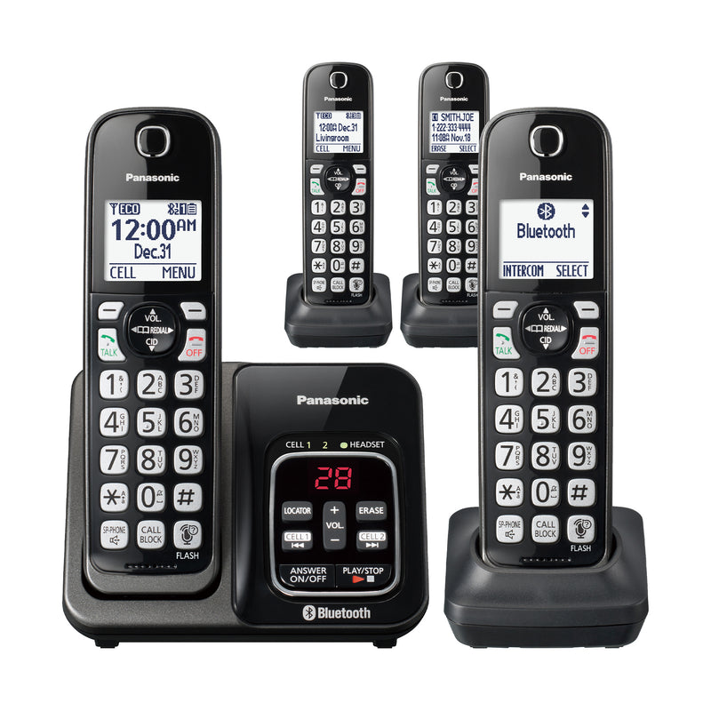Panasonic Link2Cell Cordless Phone System with Digital Answering Machine, KX-TGD66x Series