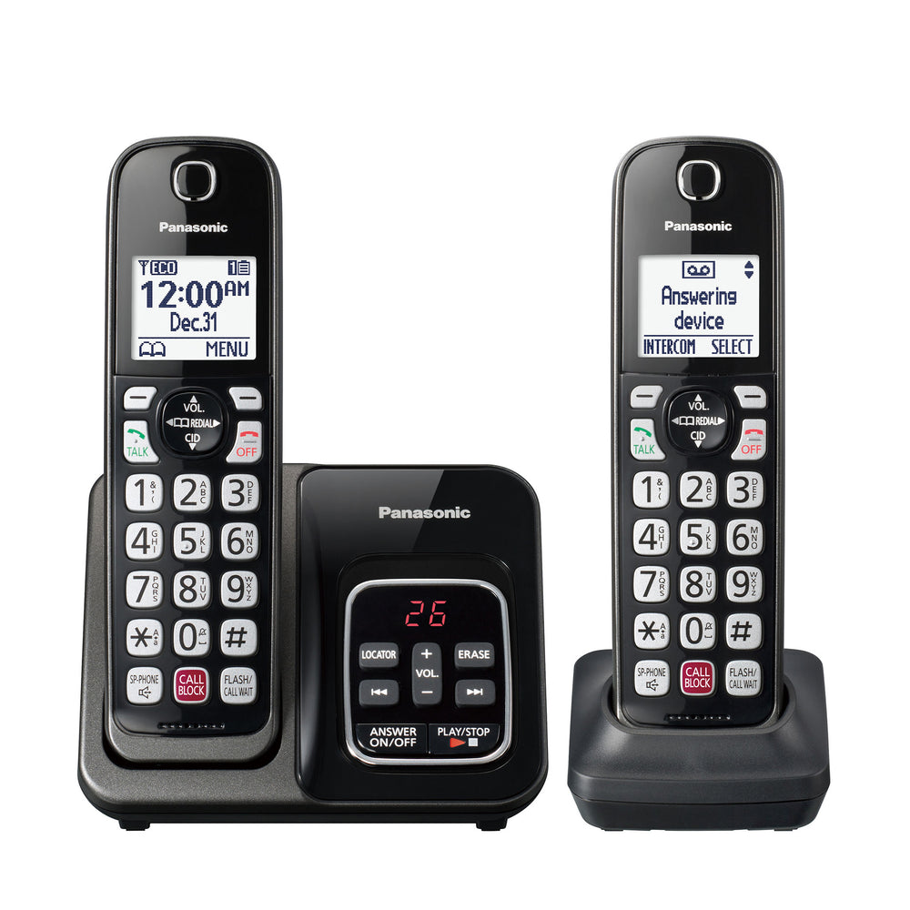 Panasonic Cordless Phone with Answering Machine, Advanced Call Block ...