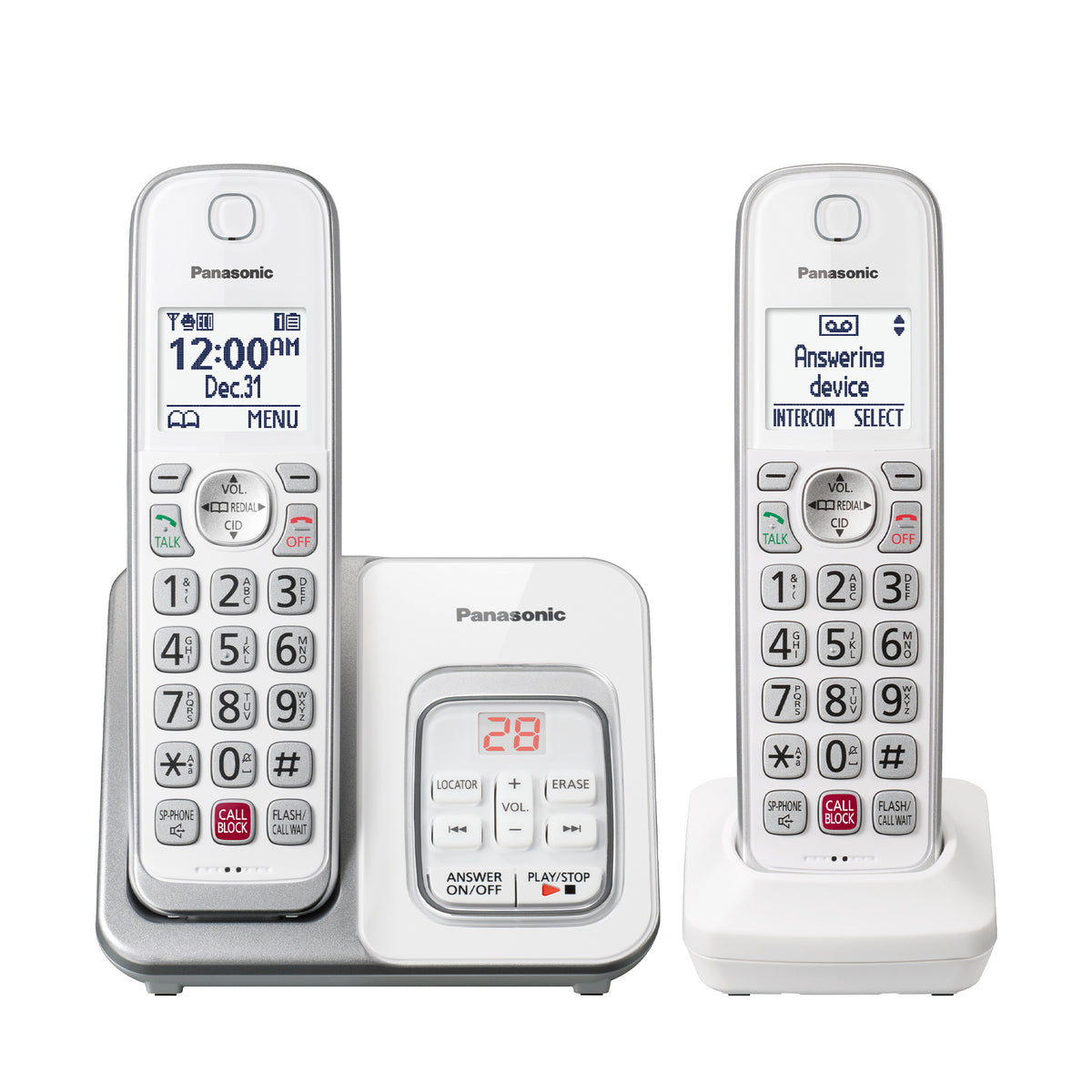 Panasonic Cordless Phone with Answering Machine, Advanced Call Block, Bilingual Caller ID and ...