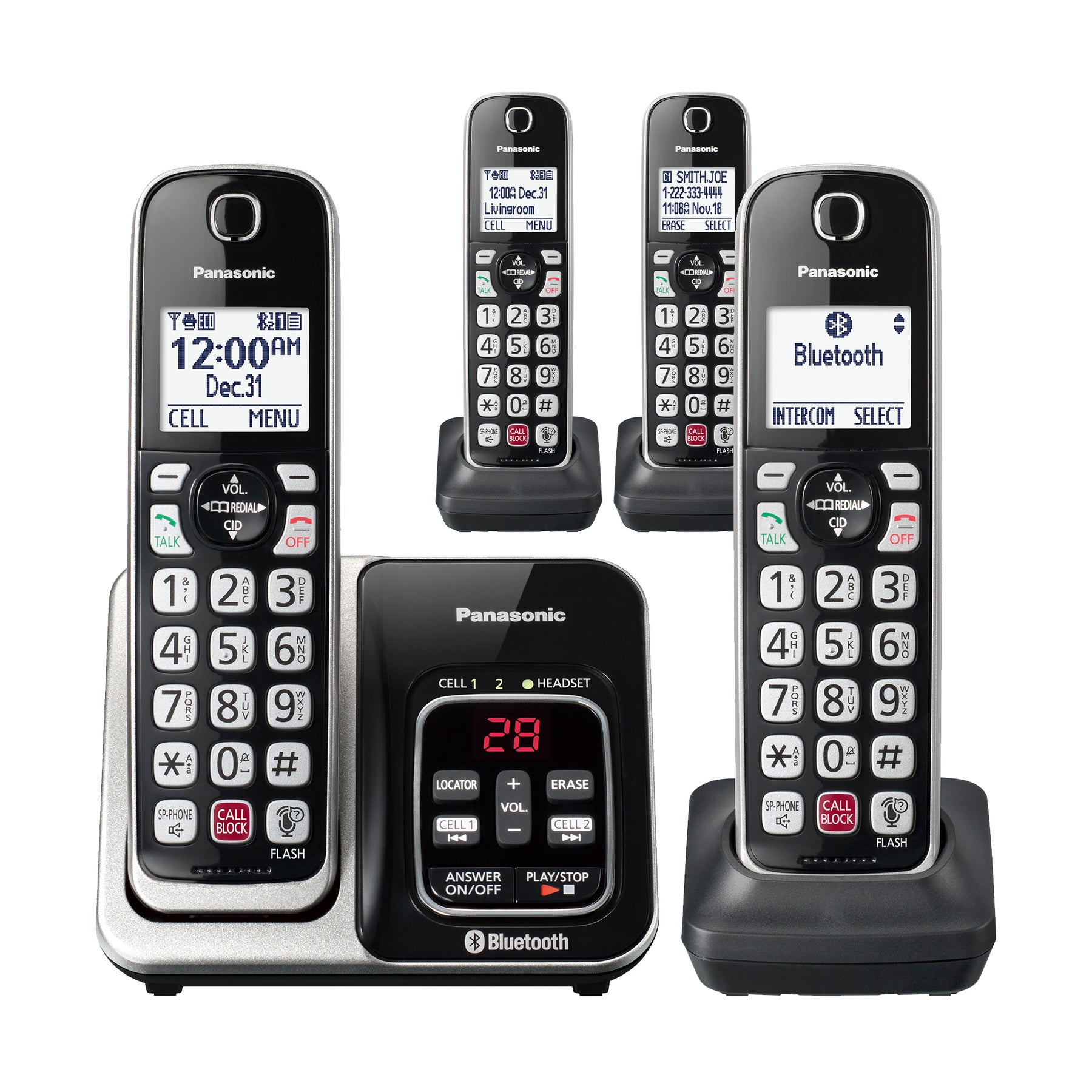 Panasonic Link2Cell Cordless Phone System with Digital Answering System, KX-TGB86x Series