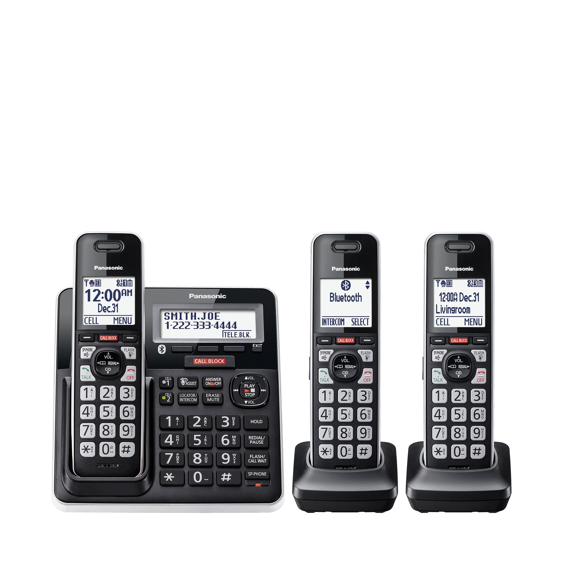 Panasonic Link2Cell Cordless Phone System with Digital Answering Machine, KX-TGF97x Series