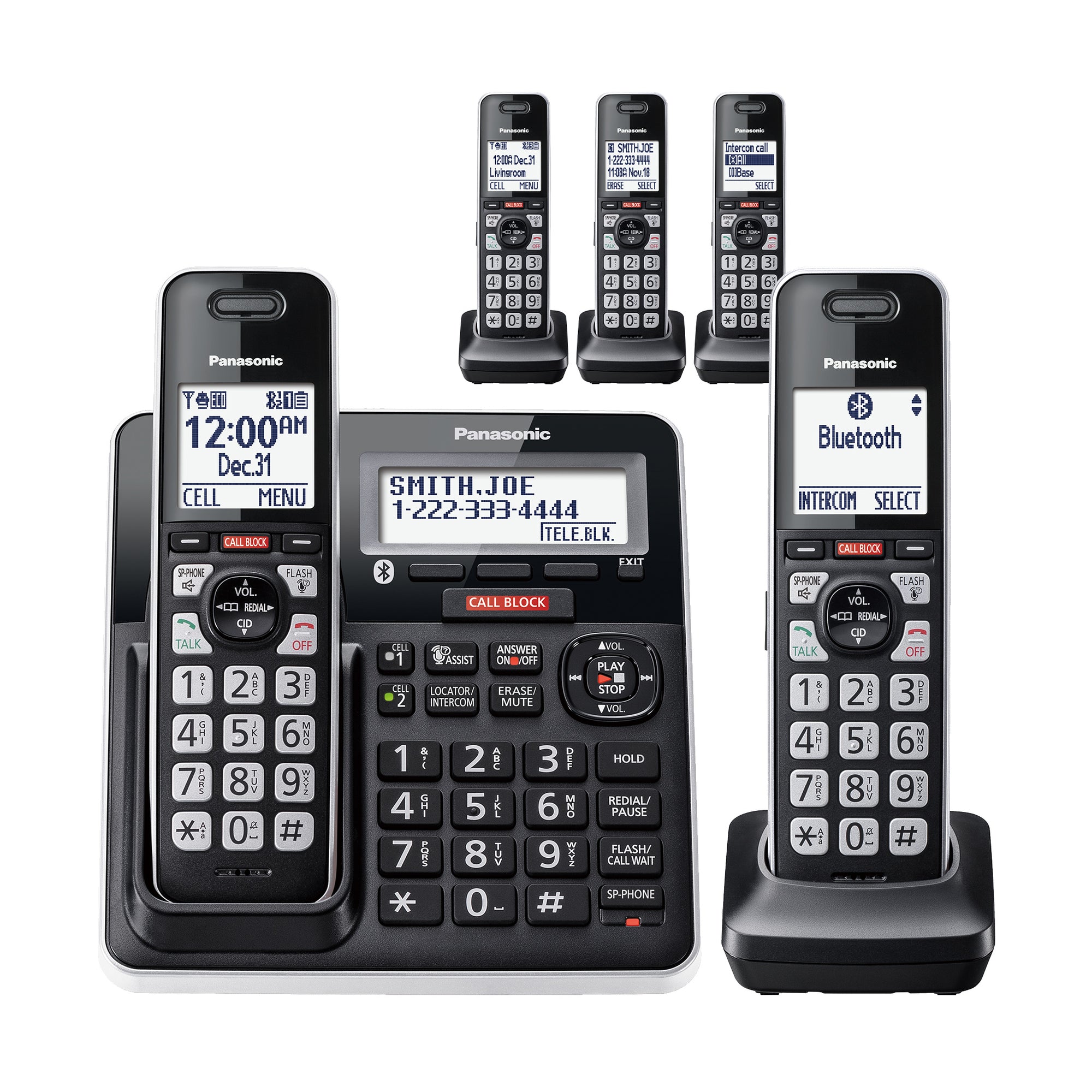 Panasonic Link2Cell Cordless Phone System with Digital Answering Machine, KX-TGF97x Series