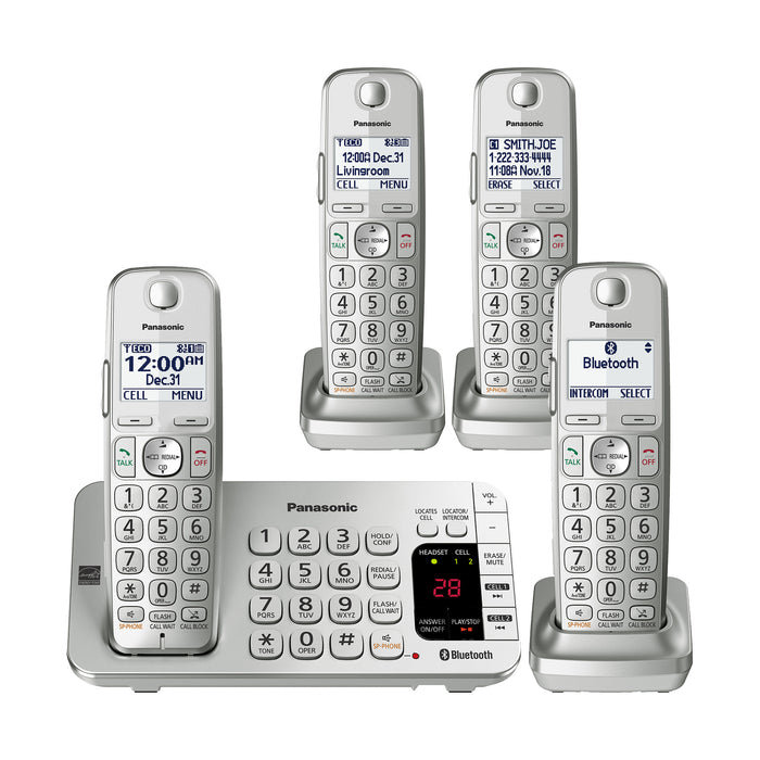 Panasonic Link2Cell Cordless Phone System with 4 Handsets, Digital Answering Machine - KX-TGE474S