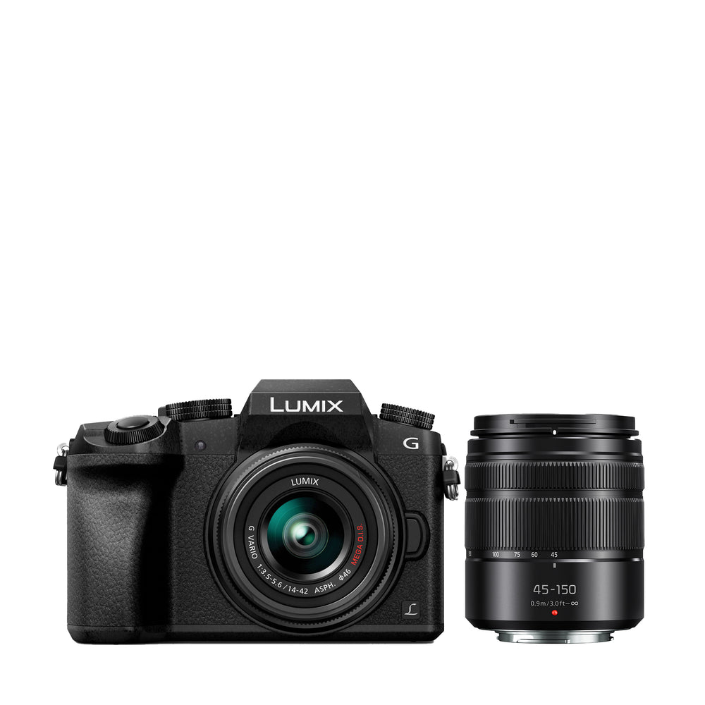 Panasonic LUMIX G7 Mirrorless Camera with 45-150mm and 14-42mm Lenses ...